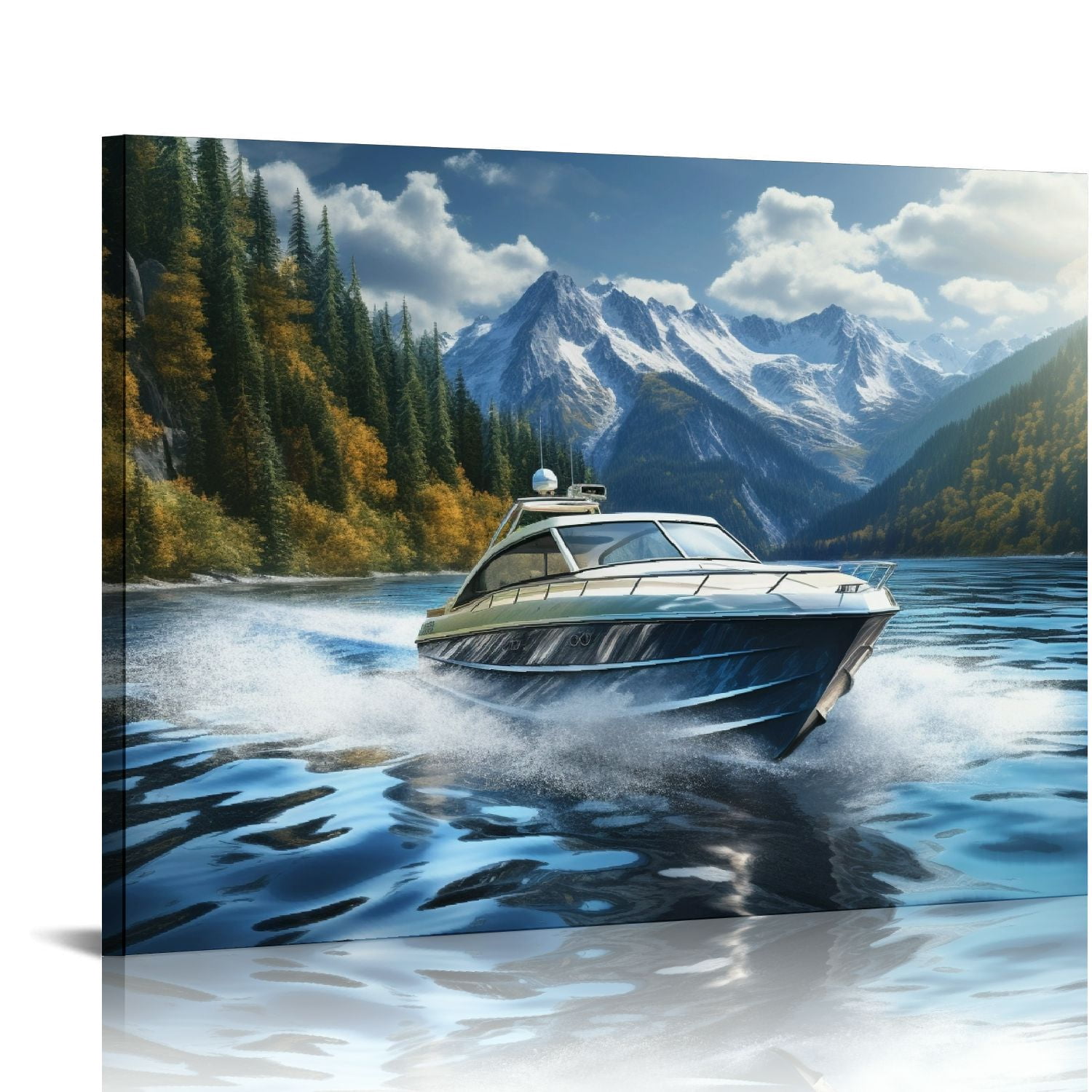 COMIO Bathroom Sailboat Canvas Wall Art: Sunset Ocean Nautical Yacht ...