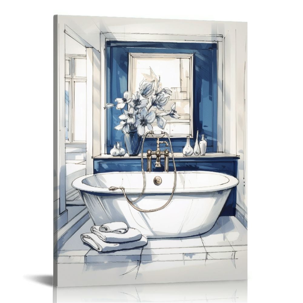 COMIO Bathroom Wall Art Bath Tub Painting Picture Bathroom Wall Decor ...