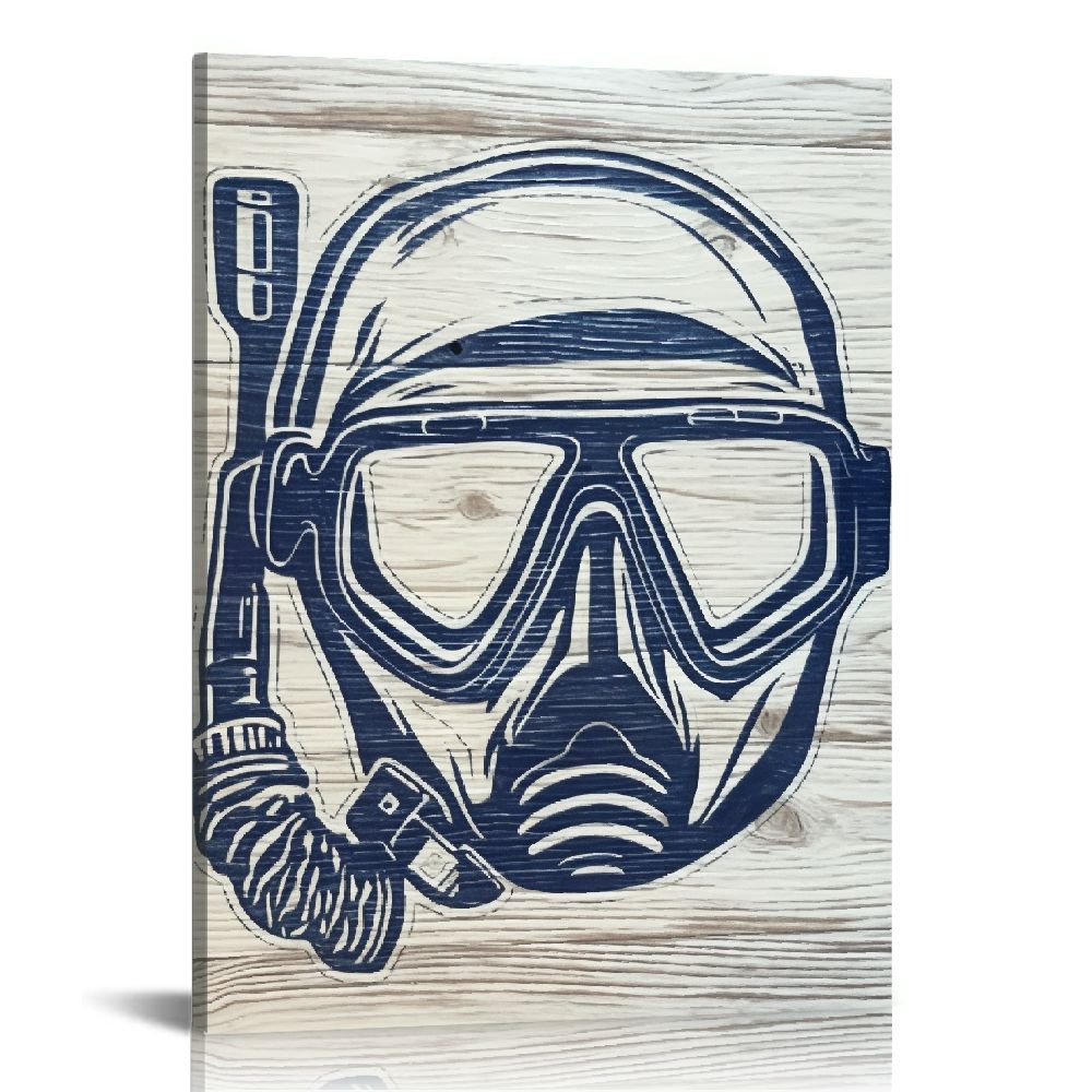 COMIO Bathroom Wall Art Scuba Diving Canvas Prints Picture Diving Fins ...