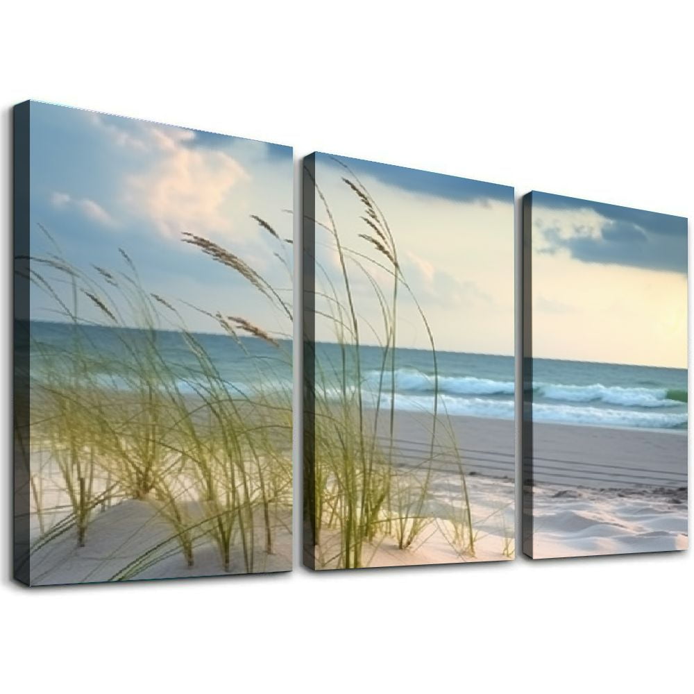 COMIO Beach Canvas Wall Art, Ocean Pictures Coastal Art Painting for ...