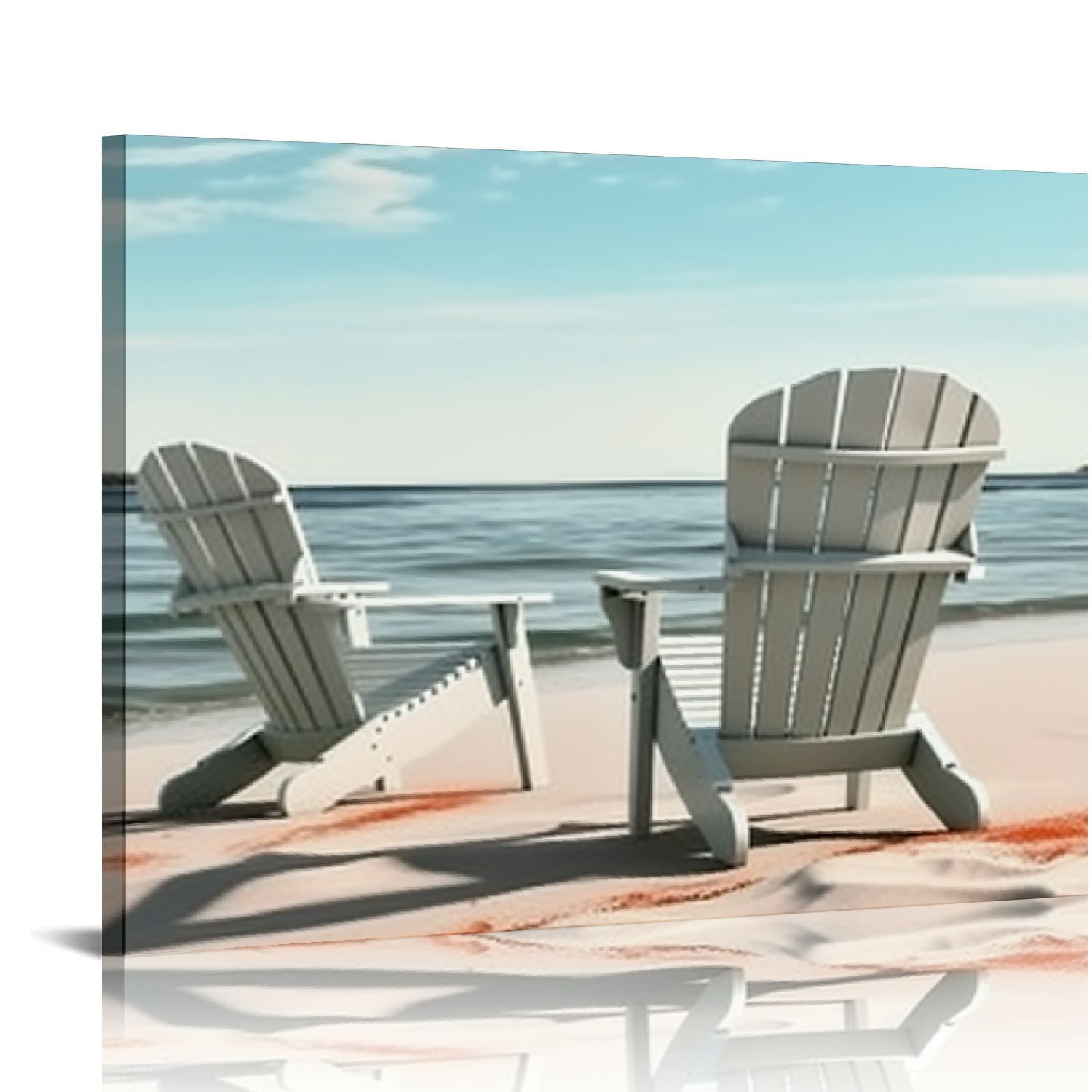 COMIO Beach Coastal Canvas Wall Art: Seaside Nature Tropical Palm Tree Painting Sea Scene ...