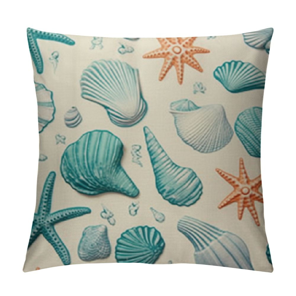COMIO Beach Decorative Throw Pillow Cover Dolphin Turtle Ocean Pillow ...