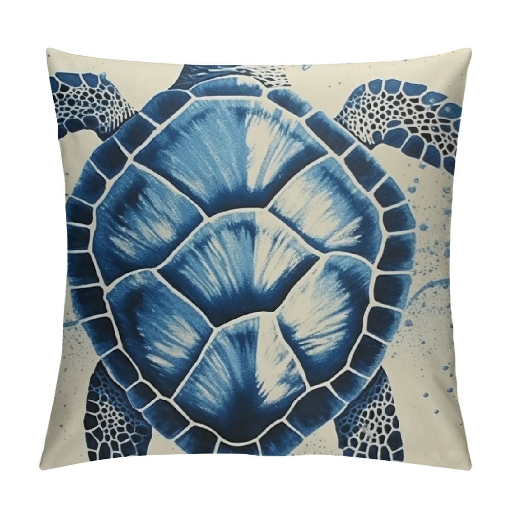 QZHH Beach Room Decor Pillow Covers Nautical Coastal Sea Turtle Throw ...