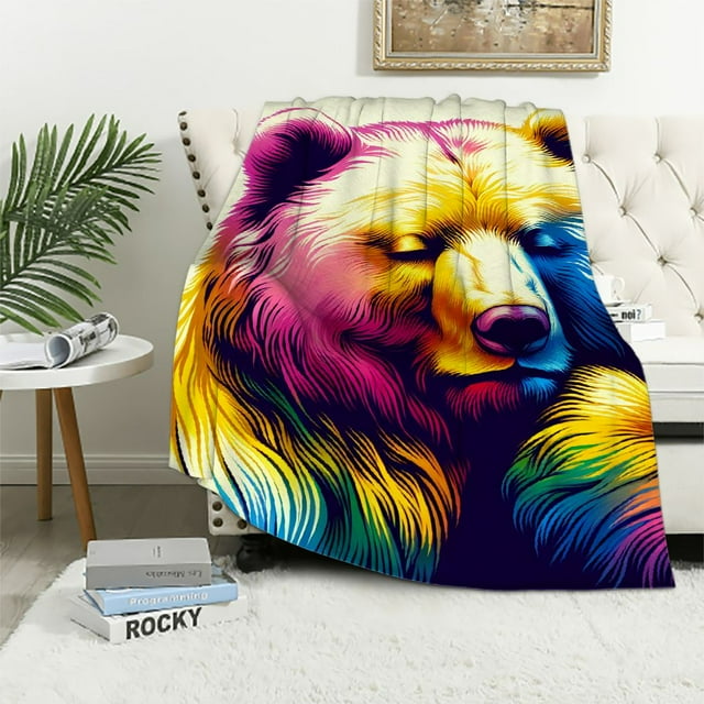 YANMS Bear Blanket, Cute Throw Blankets, Bear Gifts, Kawaii Bear ...