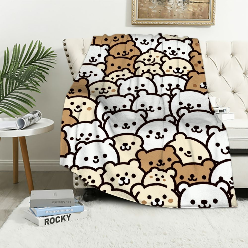 COMIO Bear Blanket, Throw Blankets Super Soft Fluffy Comfortable ...