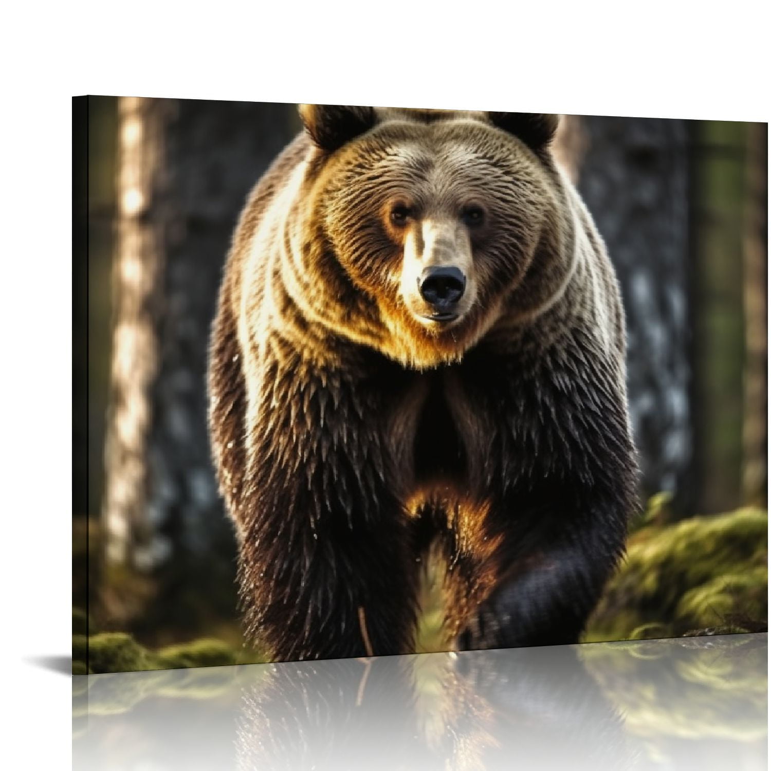 COMIO Bear Decor Wall Art Canvas Prints Forest and Bear Picture Print ...