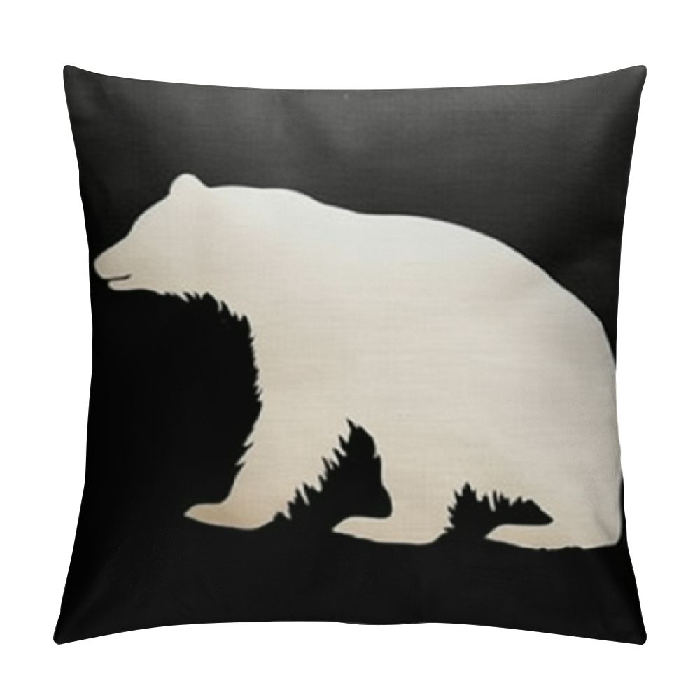 COMIO Bear Decorative Outdoor Pillow Covers Modern Black Bear Throw ...