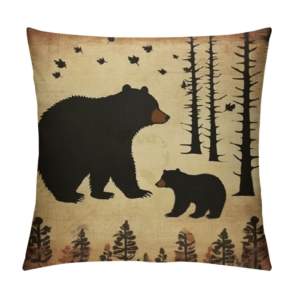 COMIO Bear Throw Pillow Covers Soft Wild Animal Cushion Covers for for ...