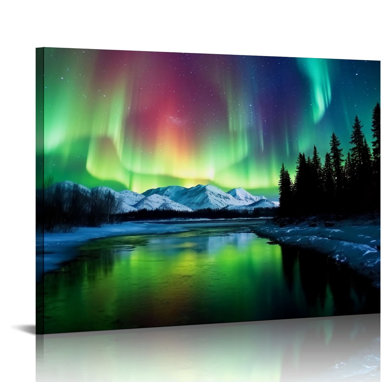 COMIO Beautful Aurora Scenery Paintin Canvas Print Painting Wall Art ...