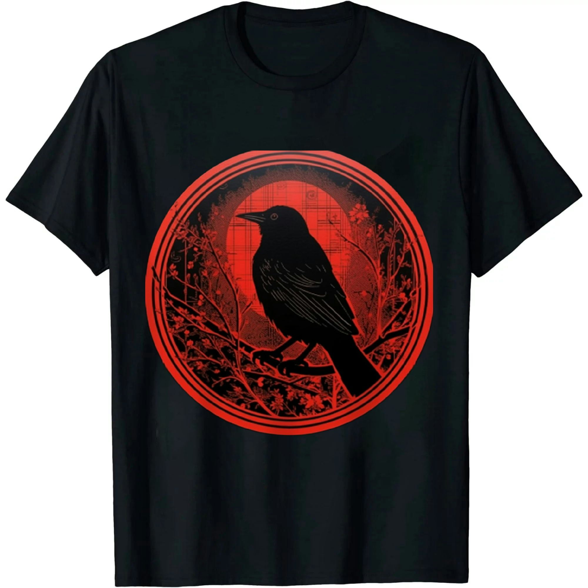 COMIO Beautiful Black Crow Raven Bird Watch. Birds Silhouette T-Shirt ...