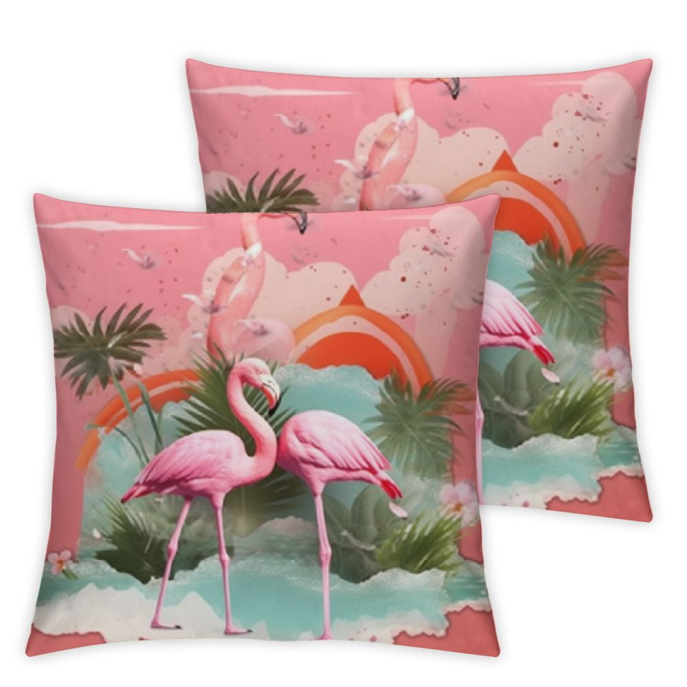COMIO Beautiful Flamingo Pillow Covers Cushion Case Outdoor Sofa Throw ...