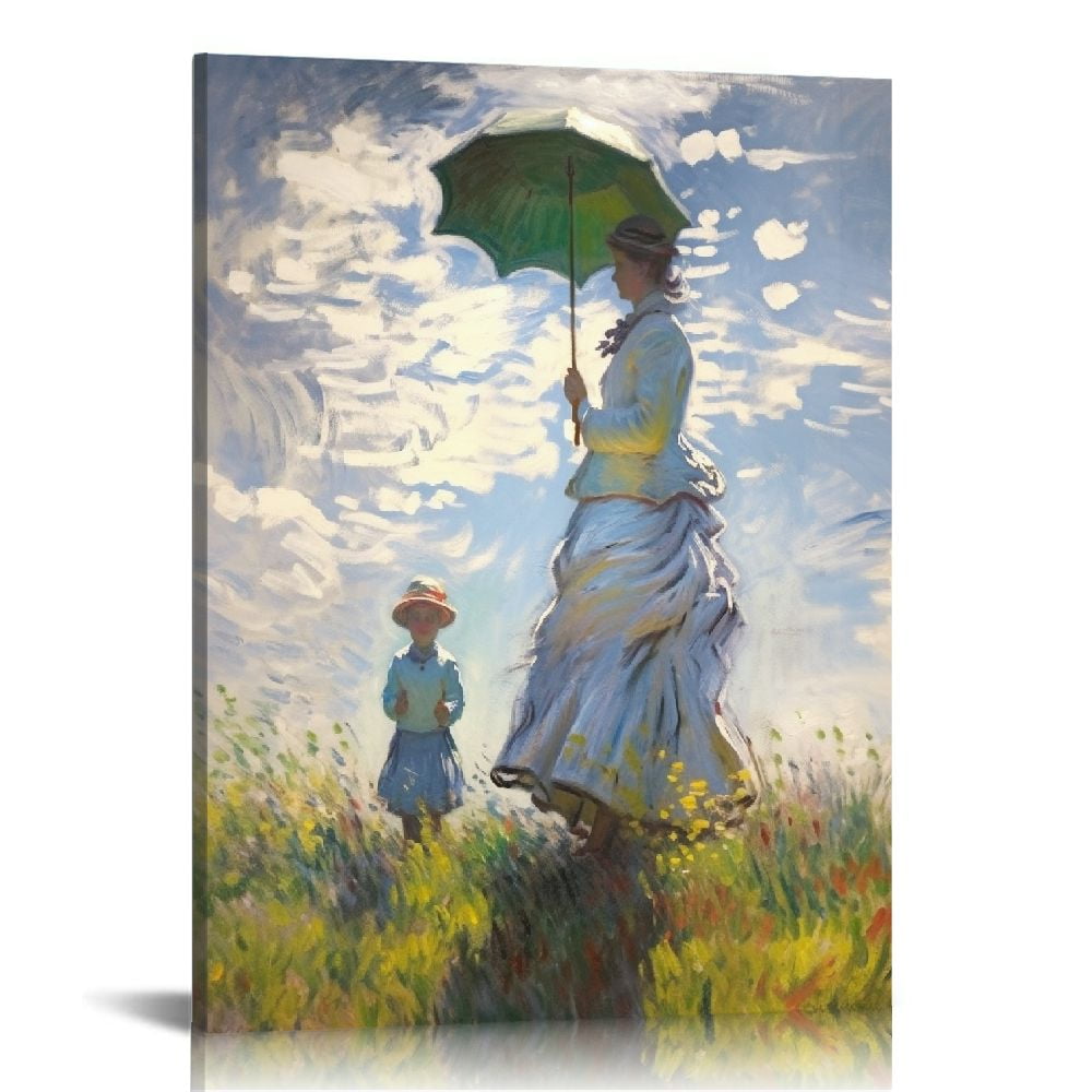 COMIO Beautiful Woman Holding An Umbrella Poster and Wall Art Picture ...