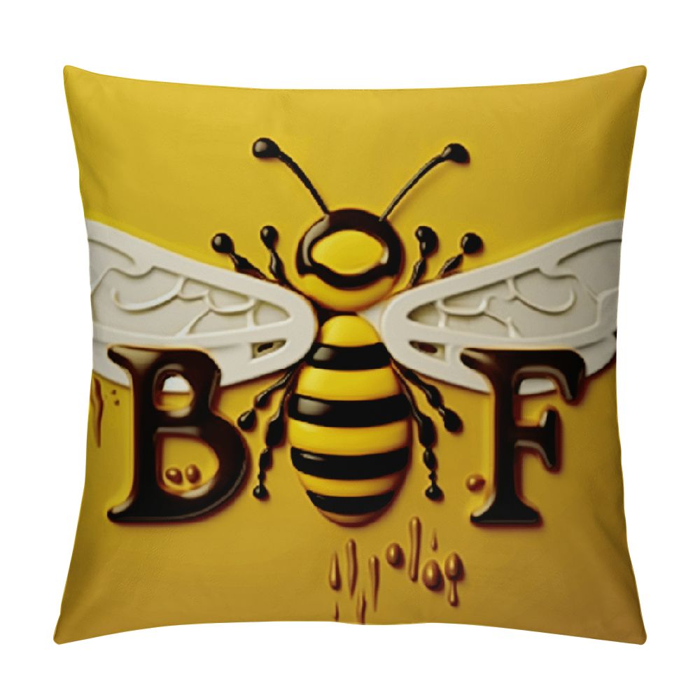 MLJA Pillow Cover, Honey Bee Throw Pillow, Decorations for Home ...