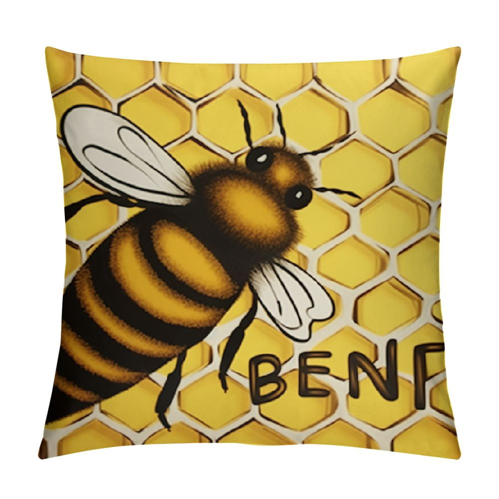 MLJA Bee Pillow Cover, Throw Pillow Case, Daisy Decoration for Home ...