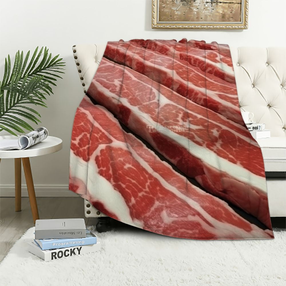 COMIO Beef Throw Blanket 3D Food Blanket for Girls Boys Kids Soft Cozy ...