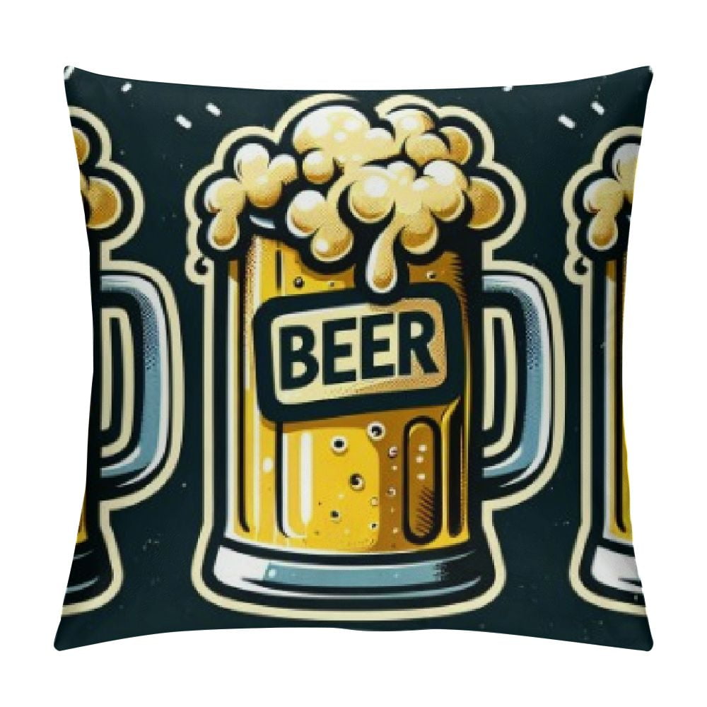 COMIO Beer Printing Throw Pillow Covers Bedding Throw Pillows ...