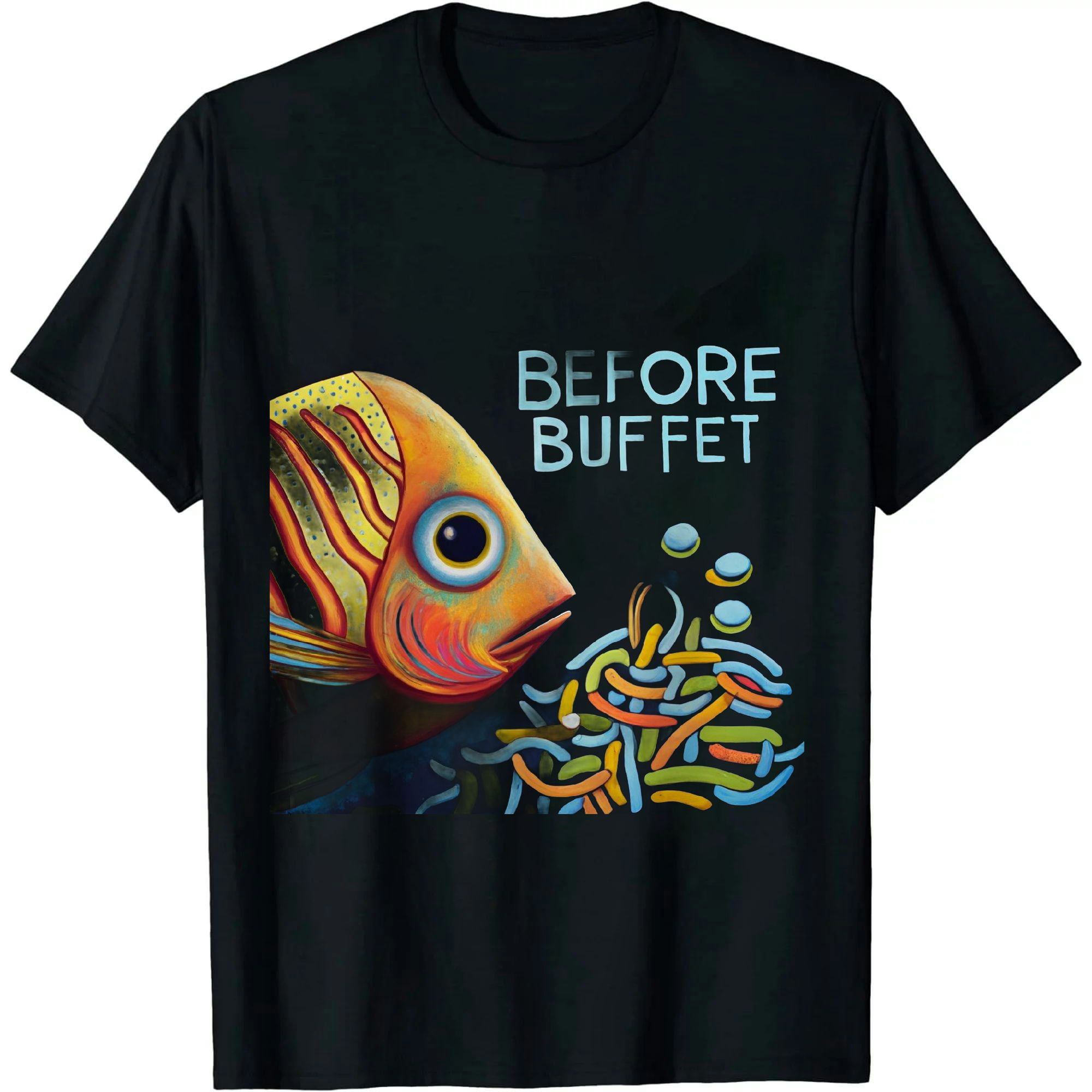 COMIO Before Buffet After Buffet BlowfishTshirt Funny Puffer Fish T ...