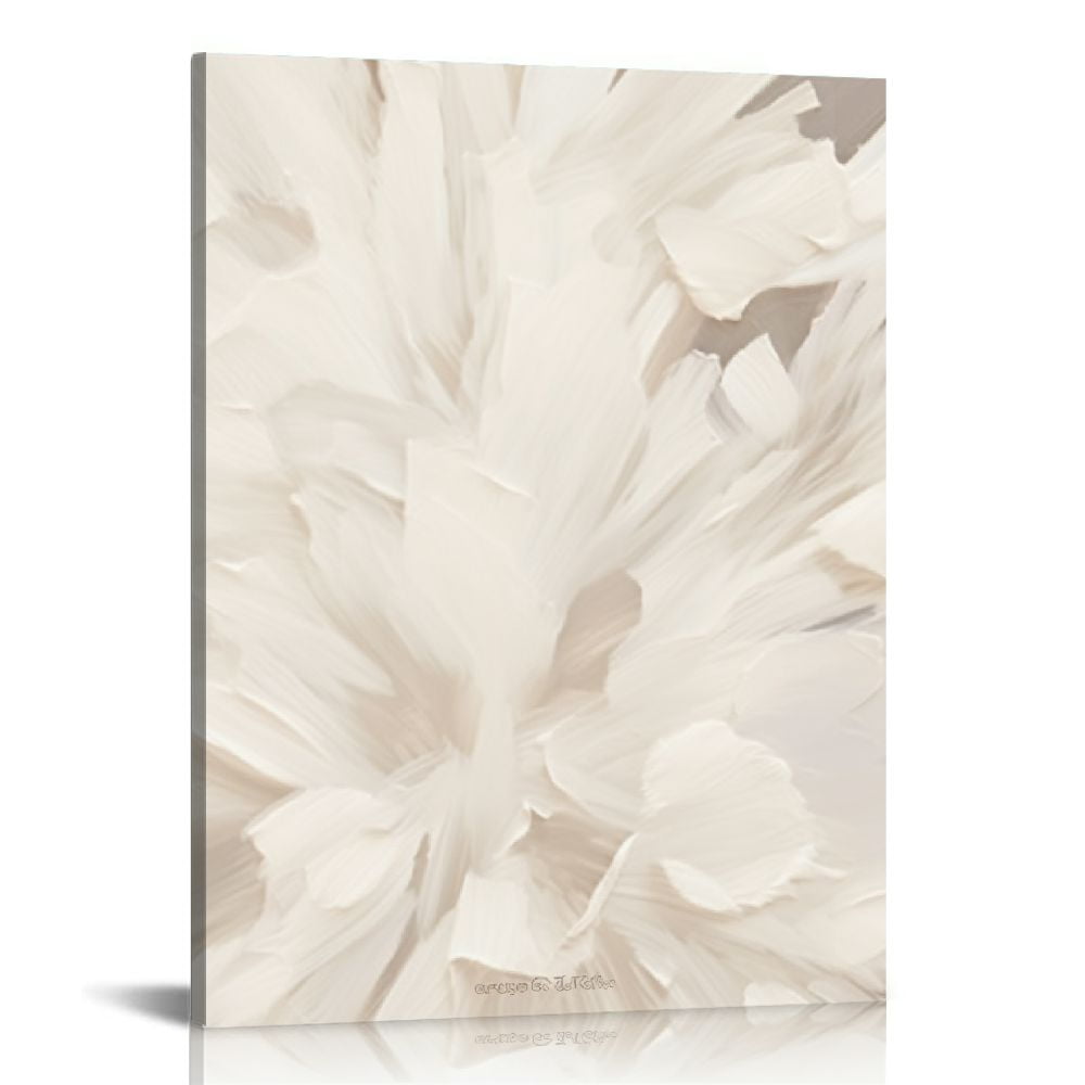 COMIO Beige Abstract Canvas Wall Art Boho Beige Neutral Prints White ...