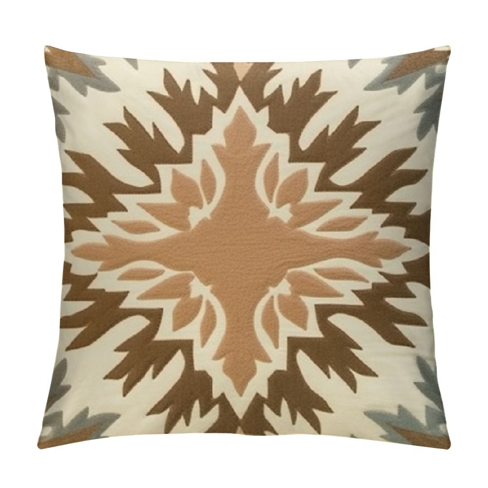COMIO Beige Aztec Pattern Throw Pillow Cover,Boho Tribal Geometric ...