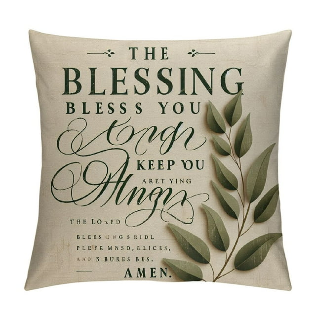 QZHH Bible Verse Throw Pillow Cover, Blessing Gift, Scripture Art ...
