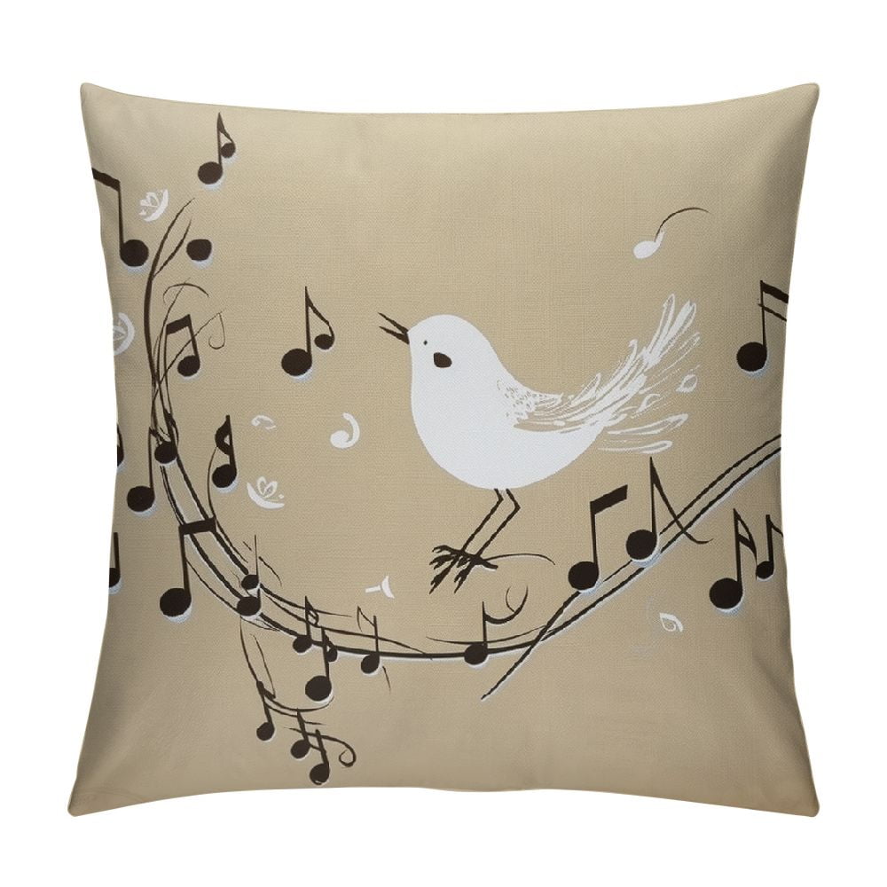 MLJA Birds Throw Pillow Cushion Cover, on a Branch Singing Friend ...
