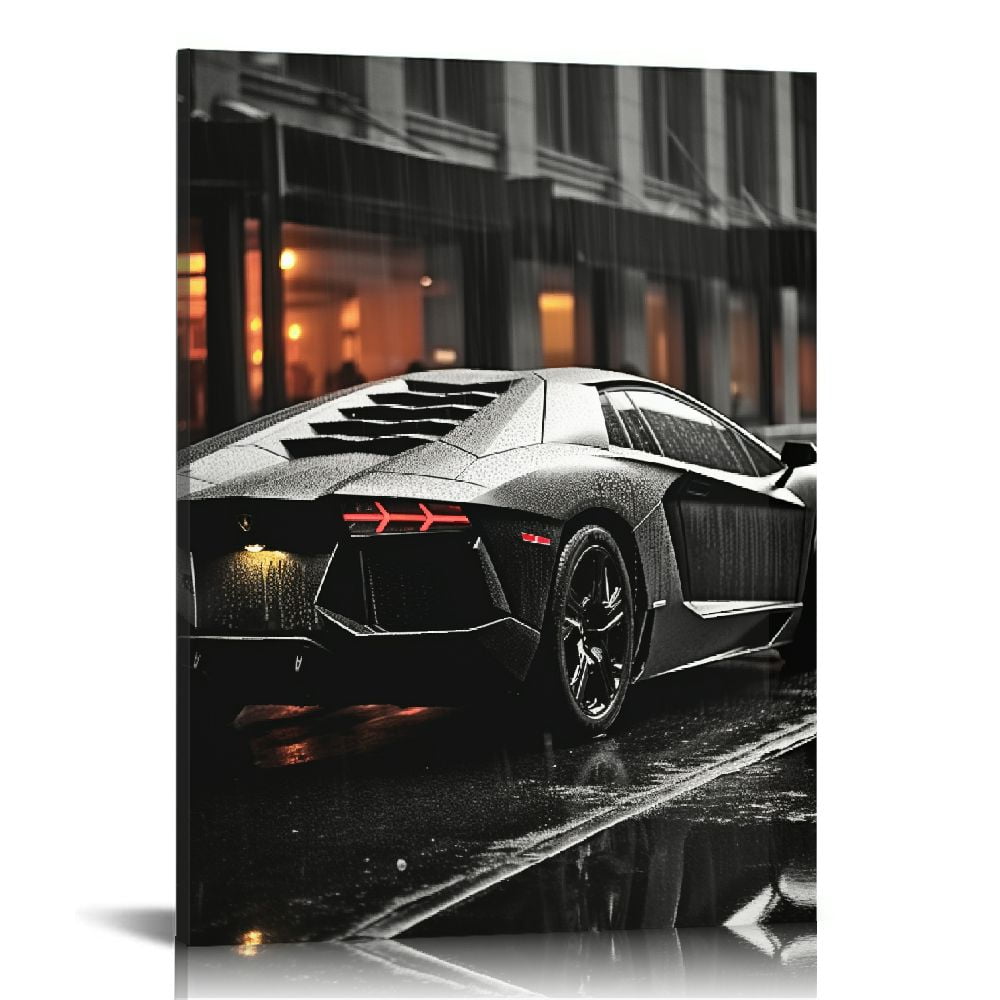 COMIO Black Car Poster Canvas Wall Art,Classic Supercar Art Prints ...