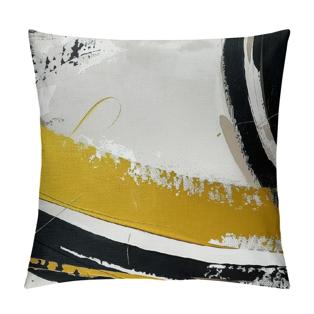 COMIO Black Gold Throw Pillow Covers Modern Abstract Art Pillowcase ...
