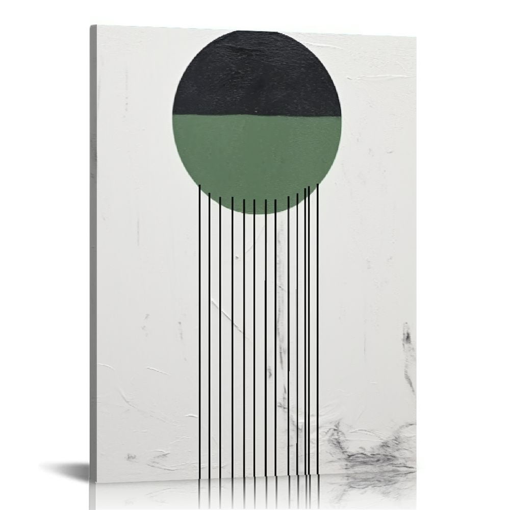 COMIO Black Semi Circle Wall Art Neutral Boho Painting Abstract ...