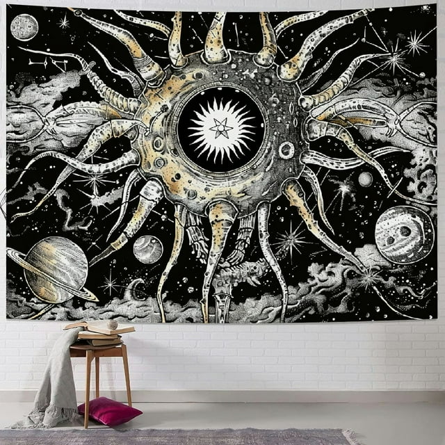 COMIO Black Tapestry Trippy Eyes Tapestries Monster Octopus Tapestry ...