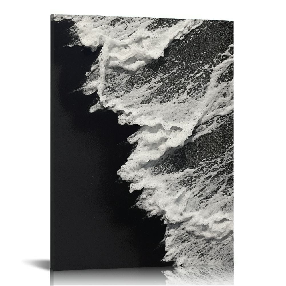 COMIO Black White Abstract Canvas Painting Black Texture Painting Black ...