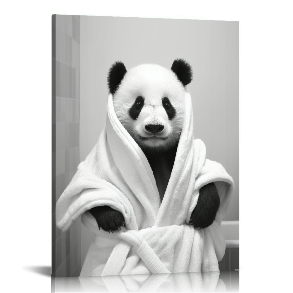 COMIO Black White Animal Portrait Wall Art Panda Wall Decor Canvas ...