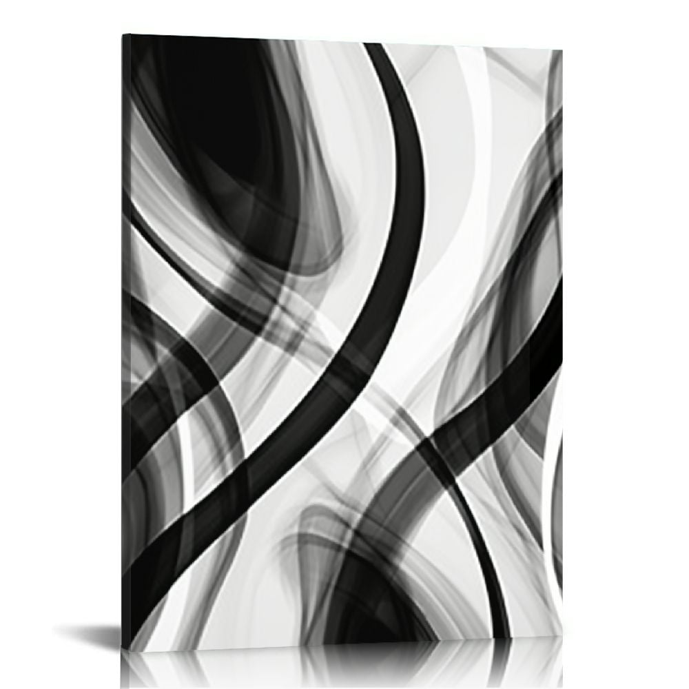 COMIO Black and White Grey Wall Art for Bedroom, Abstract Lines Art ...
