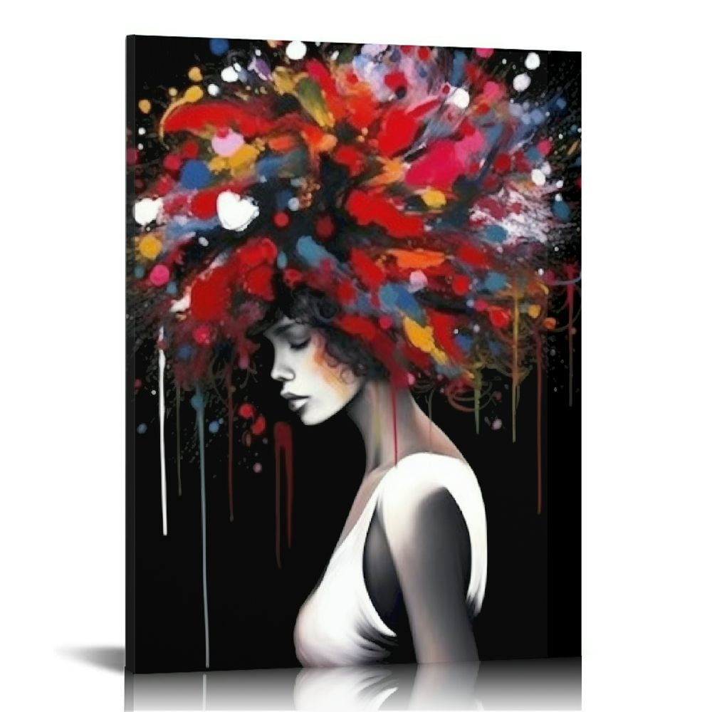 COMIO Black Woman Wall Art African American Canvas Art Poster, Fashion ...