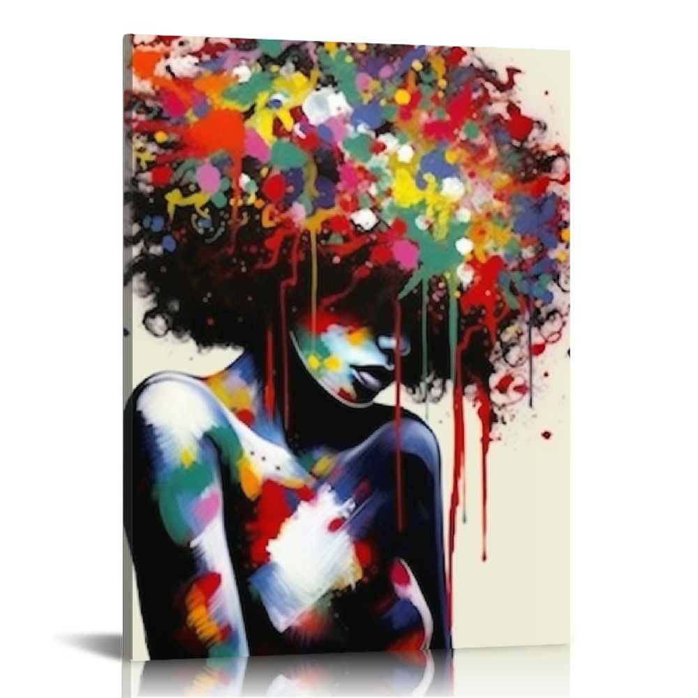 COMIO Black Woman Wall Art African American Canvas Art Poster, Fashion ...