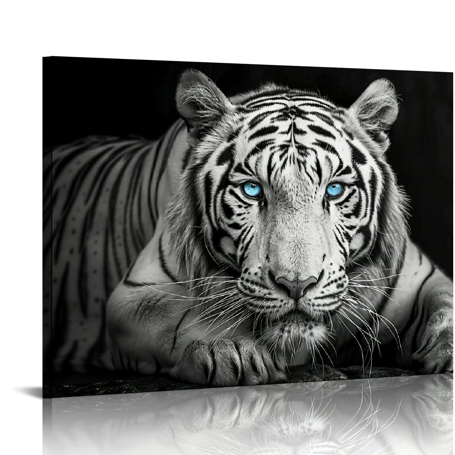 COMIO Black & White Tiger Wall Art Wild Animals Canvas Print Poster ...