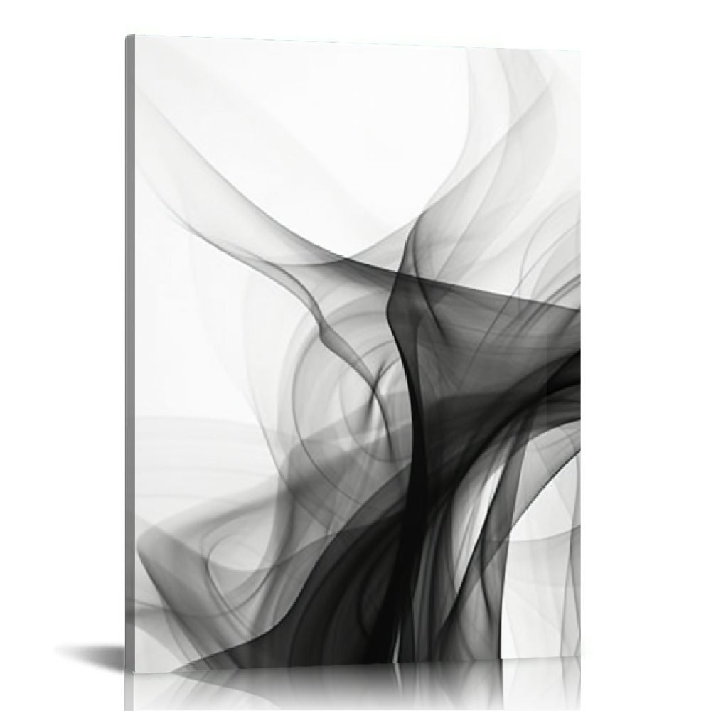 COMIO Black and White Abstract Line Art Canvas Print Painting Modern ...