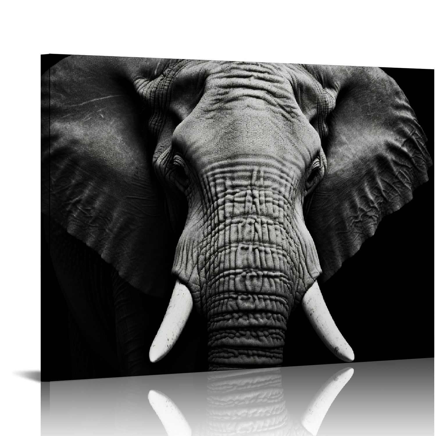 COMIO - Black and White Elephant Canvas Wall Art Decor Animal Painting ...