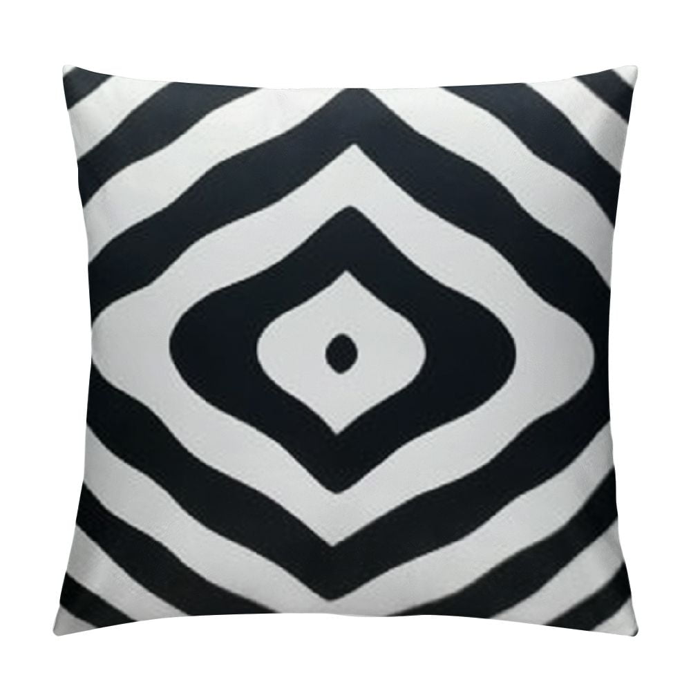 COMIO Black and White Pillow Covers with Pom-poms Boho Aztec Geometric ...