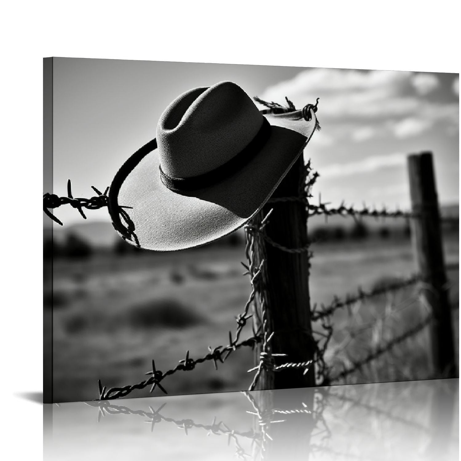 COMIO Black and White Western Decor Cowboy Wall Art for Men's Bedroom ...