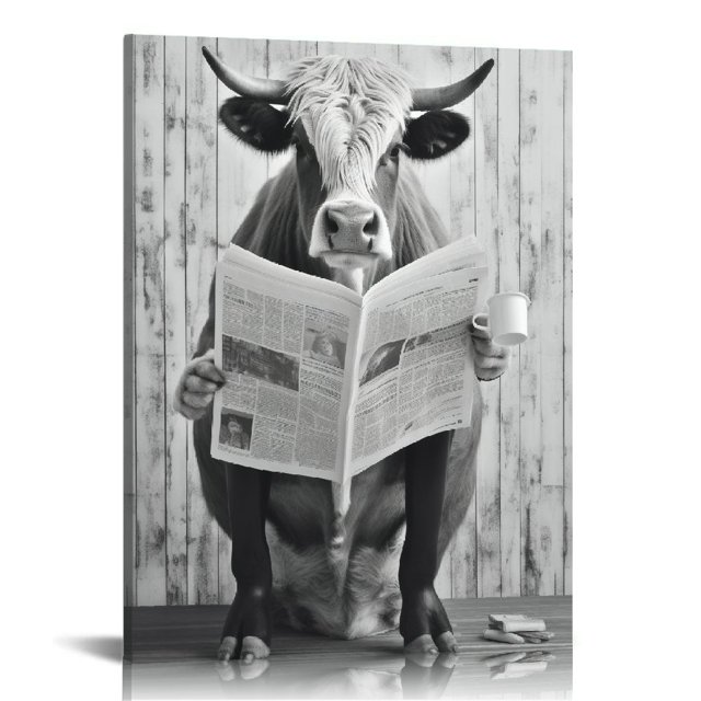 COMIO Black and white canvas cows in bathroom decoration picture ...
