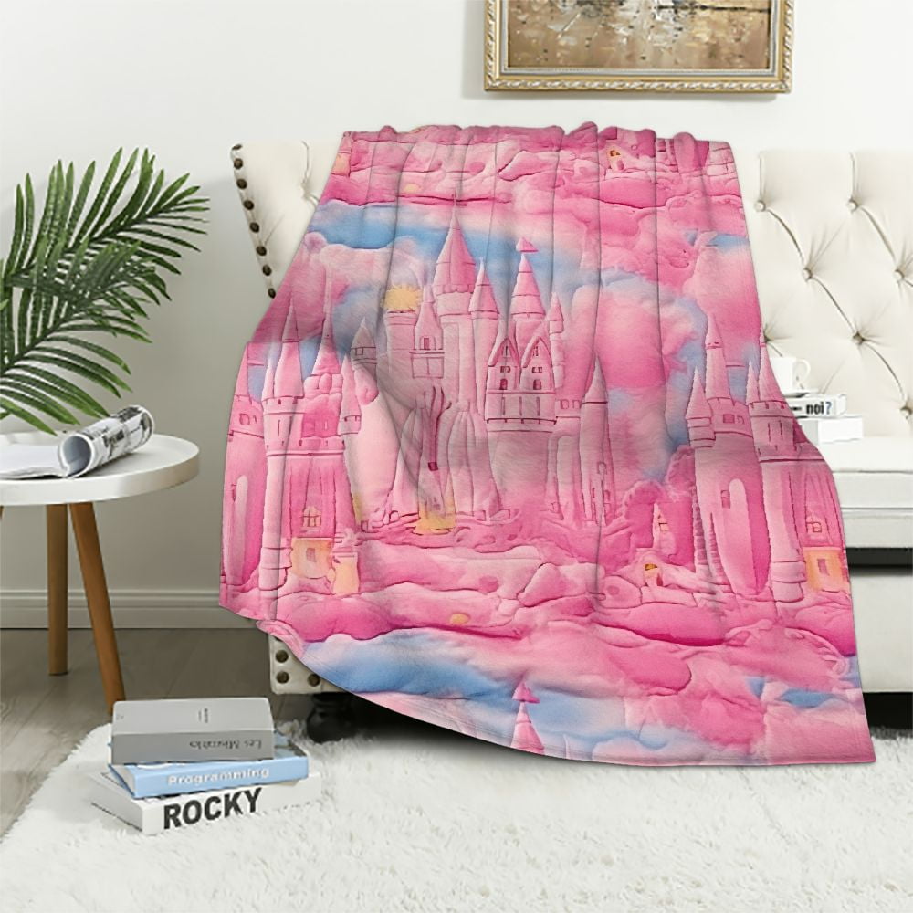 COMIO Blanket Castle Pink Blanket Birthday Gifts for Toddler Kids Girls ...