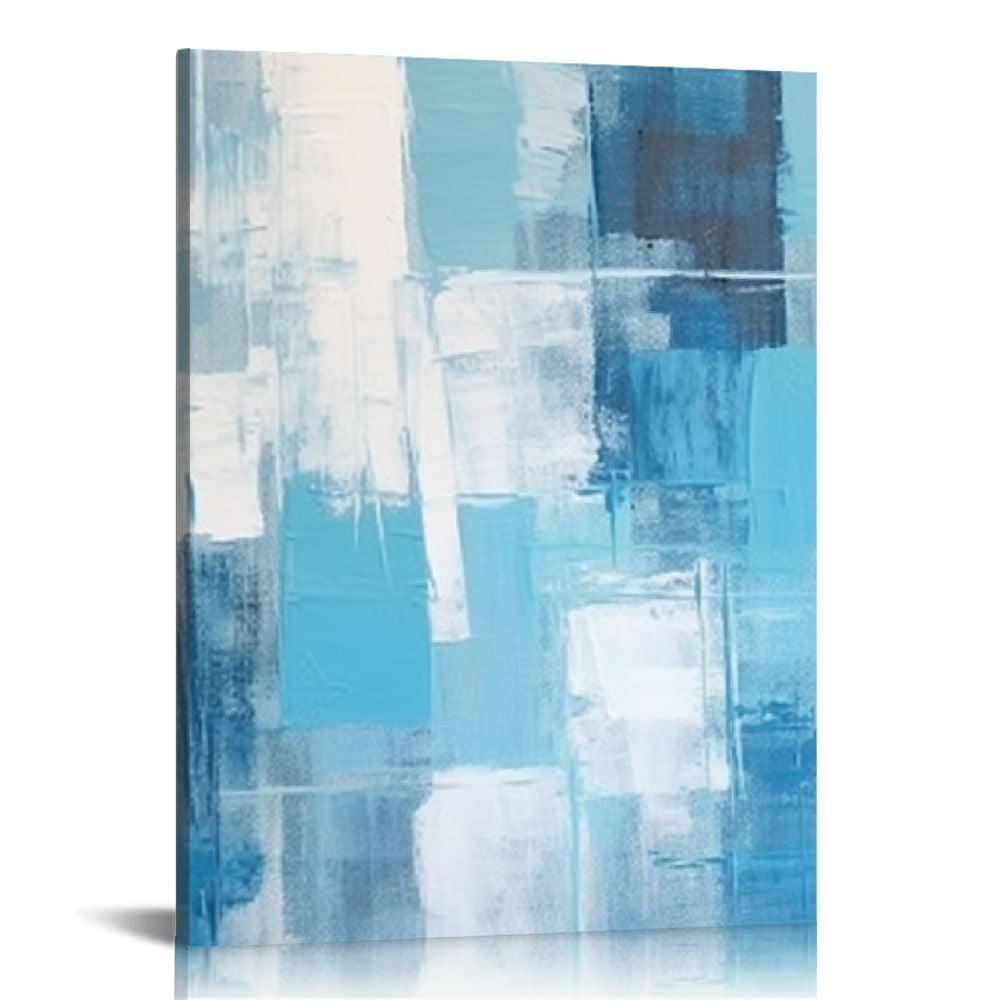 MLJA Blue Abstract Wall Art Easy to Install Canvas Wall Art & Blue Art ...
