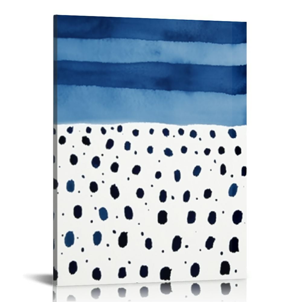 COMIO Blue Canavs Wall Art for Living Room Decor Abstract Blue and ...