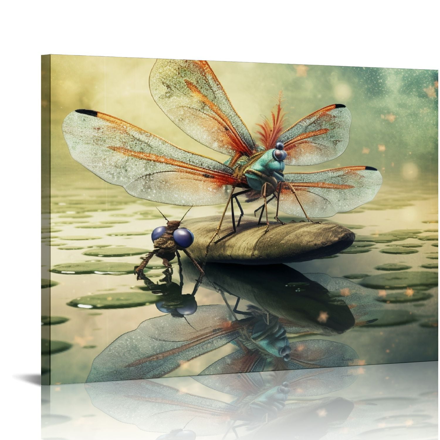 COMIO Blue Dragonfly Wall Art Blue Wall Decor Motivational Dragonfly ...