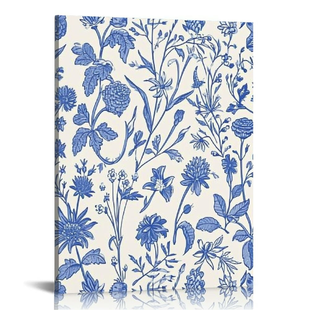 COMIO Blue Flower Plant Large Wall Art Canvas Framed Print Classic ... COMIO Blue Flower Plant Large Wall Art Canvas Framed Print Classic ...