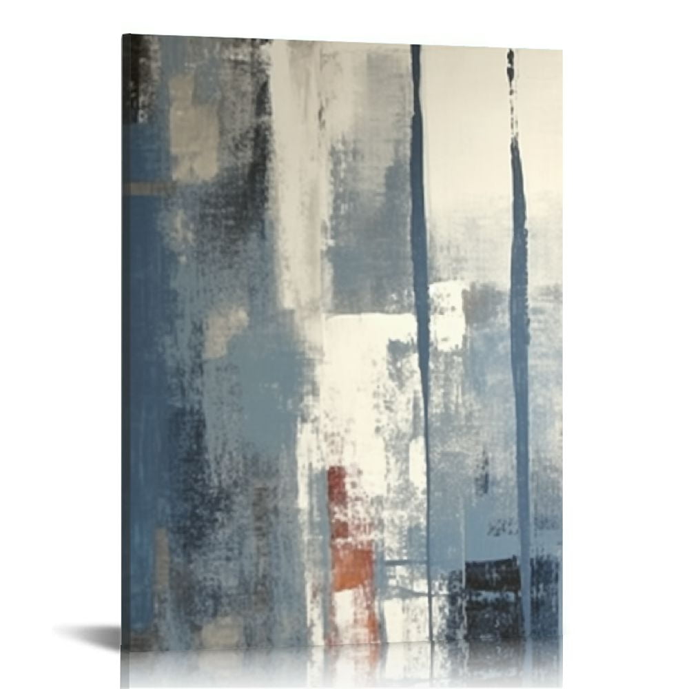 COMIO Blue Gray Abstract Canvas Wall Art Blue Grey White Picture Modern ...