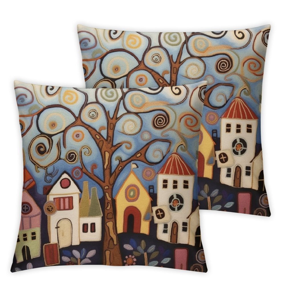 COMIO Blue Gray Tree of Life Accent Pillow Cover Karla Gerard Floral ...