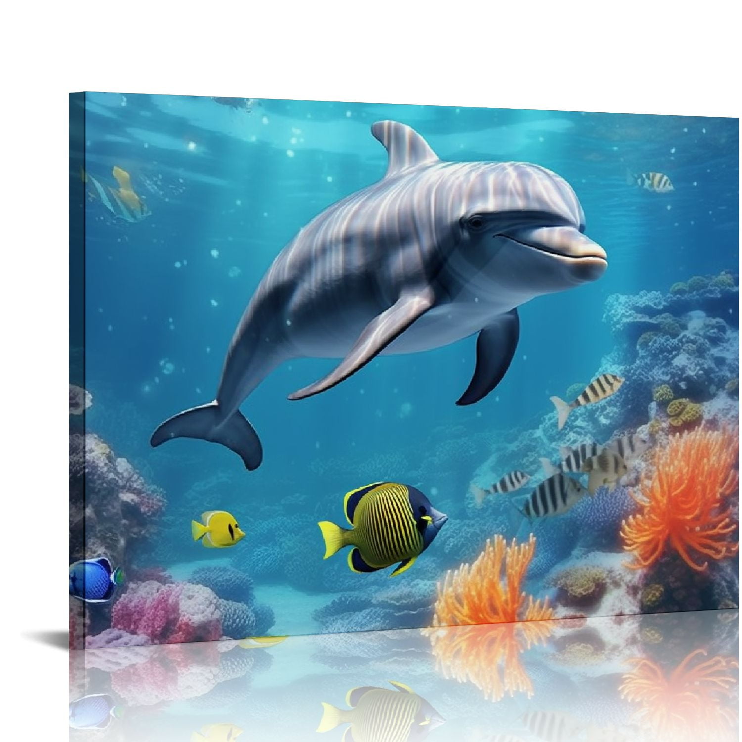 COMIO Blue Ocean Aquatic Animals Decor Wall Art Turtle Starfish ...