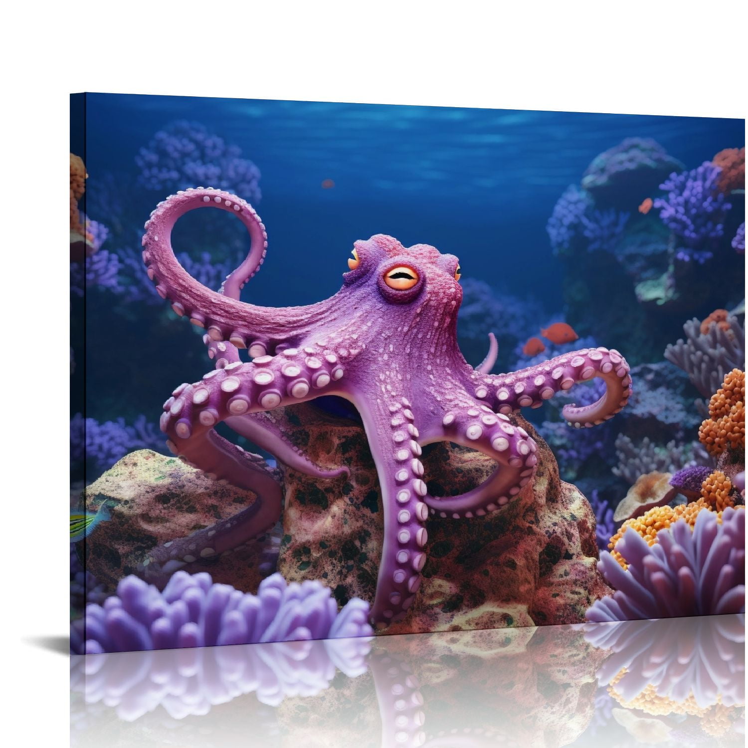 COMIO Blue Ocean Aquatic Animals Decor Wall Art Turtle Starfish ...