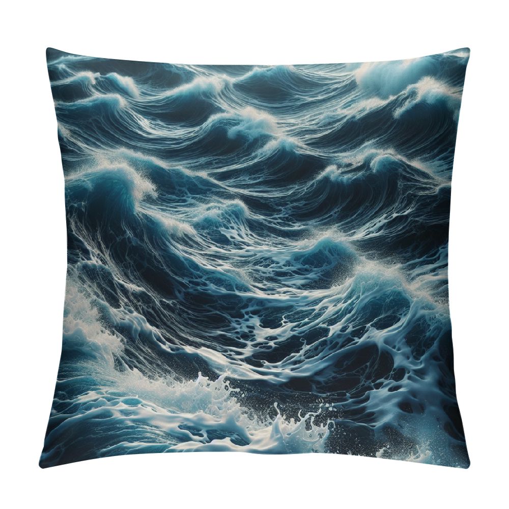 COMIO Blue Ocean Decorative Throw Pillows Covers, Tropical Sea Ship ...